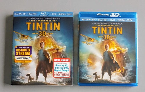 The Adventures of Tintin (3D/Bluray/DVD/Digital, 2012, 3-Disc Set) W ...