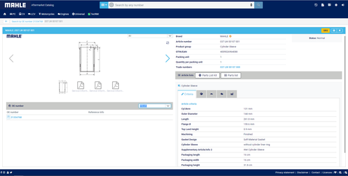 VOLVO D13 CYLINDER LINER 21334768 + o'rings 270950 OE Germany Made in ...