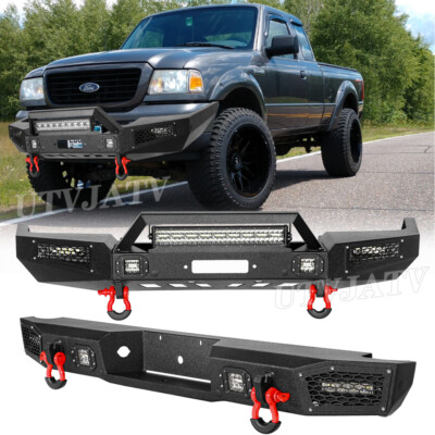 Full Width Front & Rear Bumper For 1998-2011 Ford Ranger w/Winch Plate ...