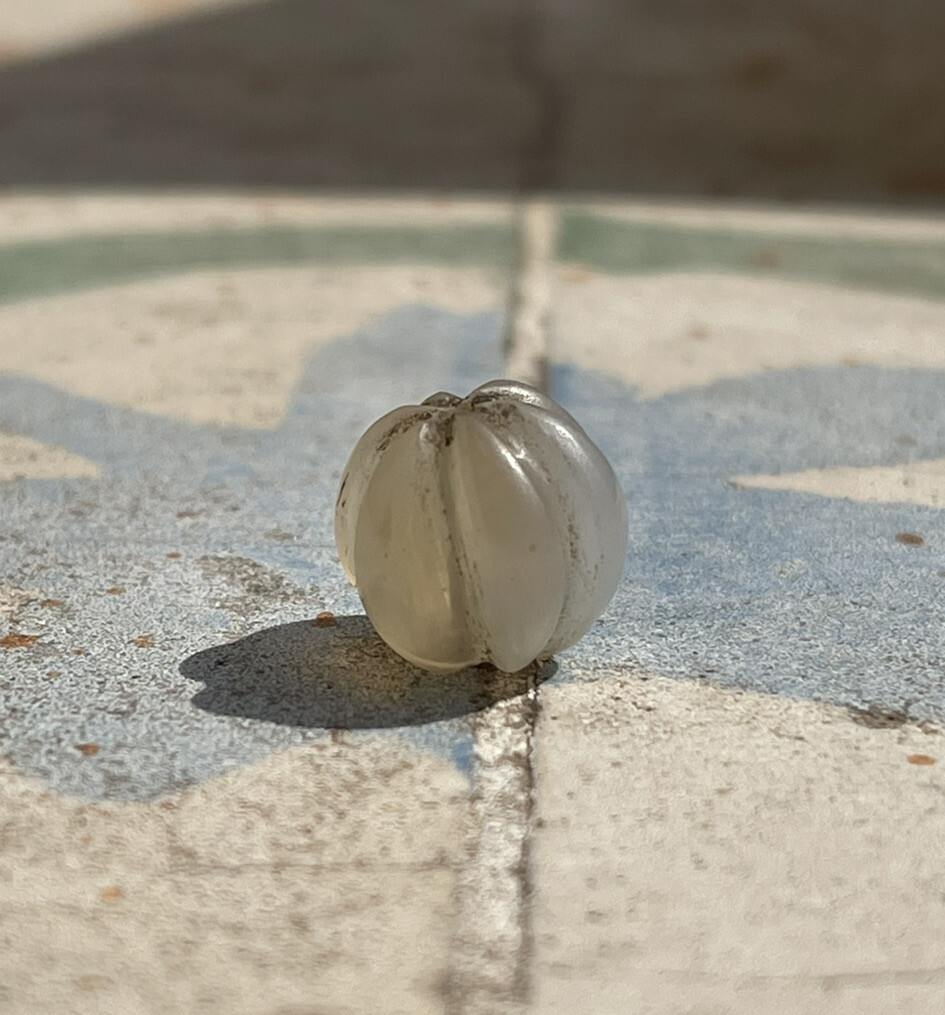 Antique large Carved crystal Stone bead Melon Shape From Vietnam | eBay