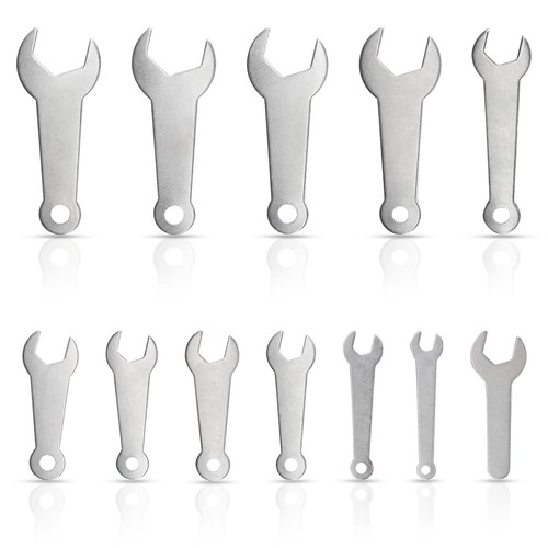 12 PCS Thin Open End Wrench Set 6-23mm Metric Small Spanner 2mm Thick ...