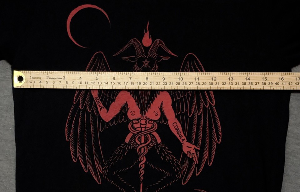 Baphomet Red Figure Large Black Shirt 16.5" W X 27" L | eBay