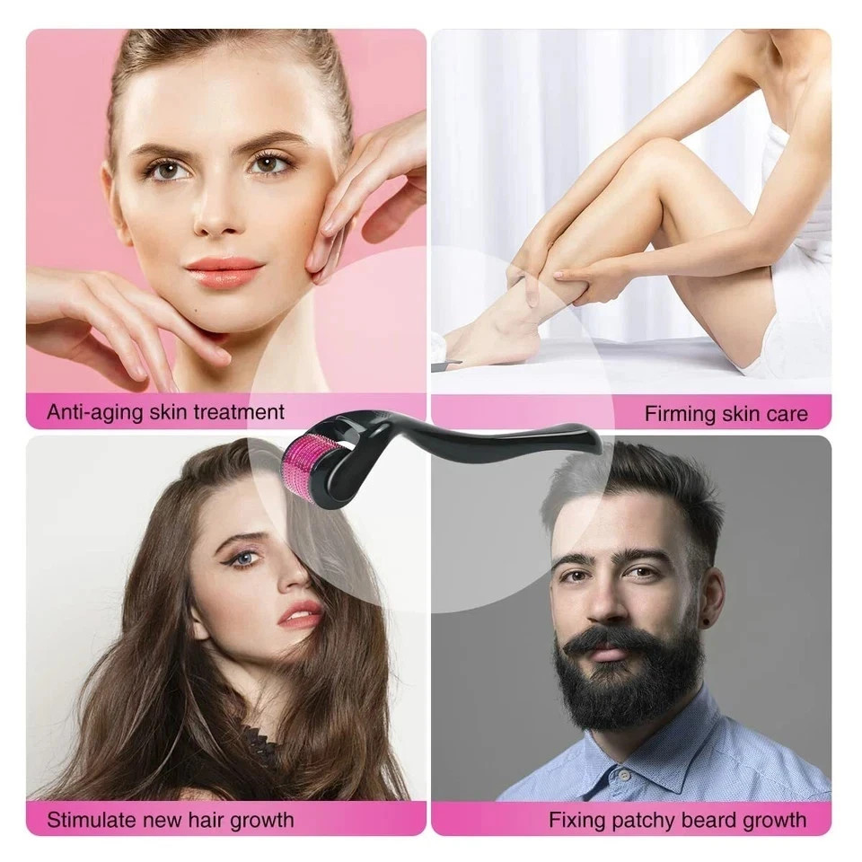Derma Roller Microneedling for Beard Hair Growth Skin Acne Scar ...