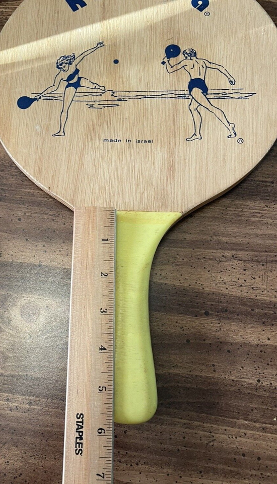 Israel Kadima Collectible Wood Ball Pair Of Paddles Beach Made In ...