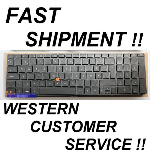 NEW BACKLIT keyboard for HP ELITEBOOK 8760w 8770w Norwegian Nordic EU ...