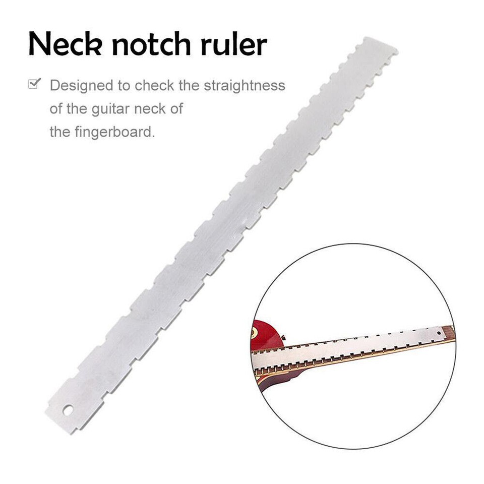 Guitar Neck Notched Ruler Fingerboard Straight Edge Check Fret Luthier ...
