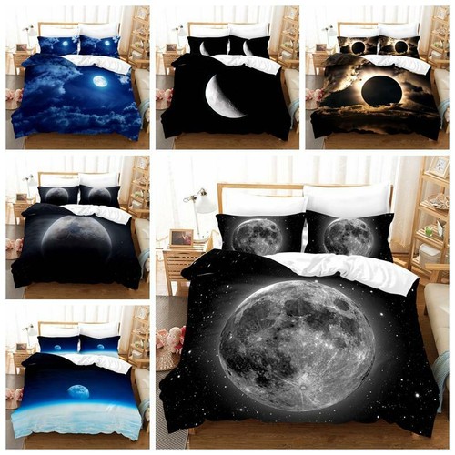 Moon Celestial Body Doona Quilt Duvet Cover SetPillowcase Single Double ...