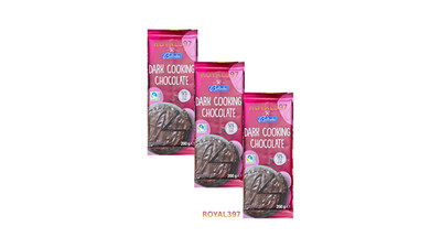 Belbake Dark Cooking Chocolate 52% Cocoa Indulgent Flavor 3 X 200g Bars ...