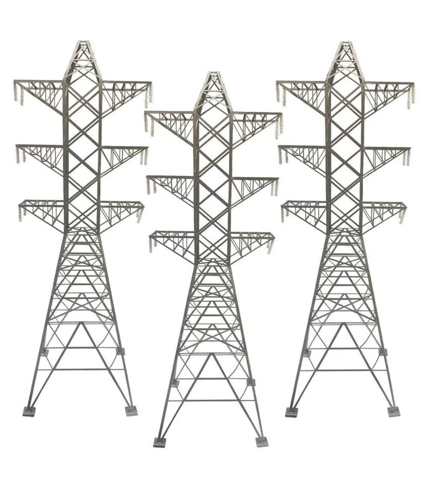 O SCALE ELECTRICAL TOWERS 3 PACK PRE-BUILT! O GAUGE TRAIN LAYOUT ...