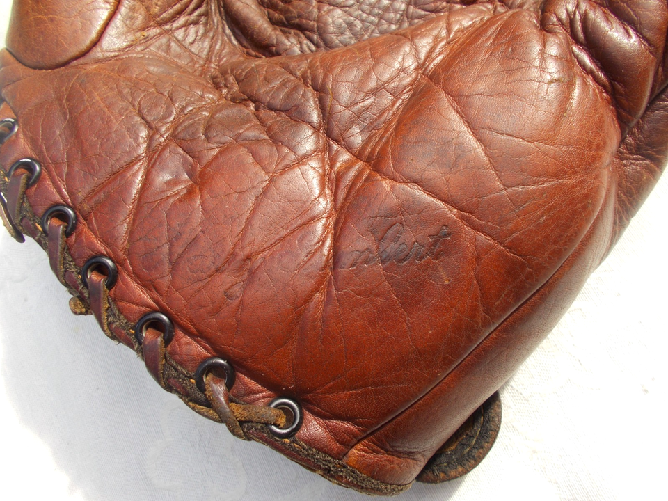 VINTAGE/OLD..1930's..HARRY GUMBERT..BASEBALL GLOVE/MITT.ANTIQUE.RARE ...