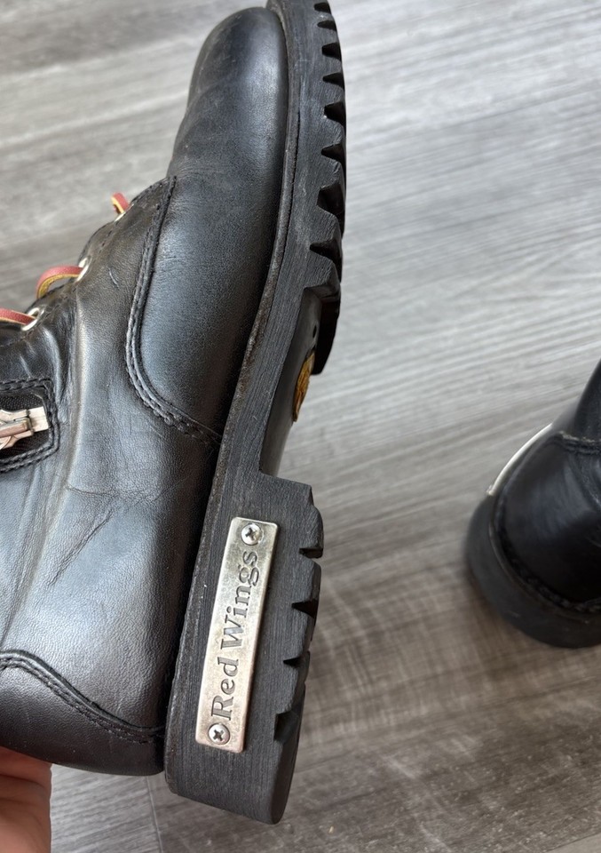 Red Wing 1668 Motorcycle Boots Womens Sz 7.5 USA Made Black | eBay