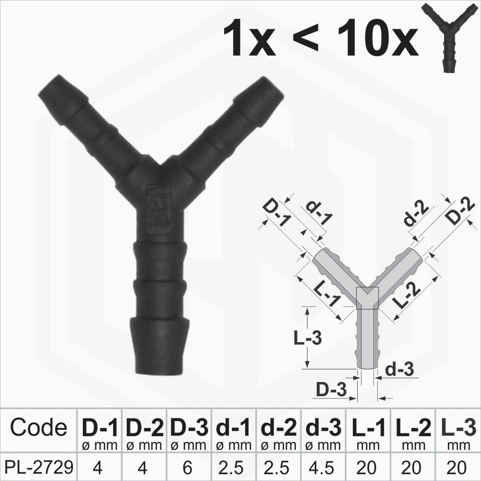 Y Shaped Hose Pipe Connector Reducer Joiner Splitter fitting plastic ...