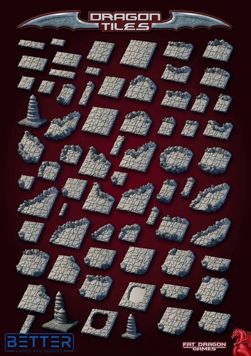 Cavern Tiles, Dragon Lock, 3d printed tabletop terrain. For D&D, Pathfinder, RPG | eBay Australia