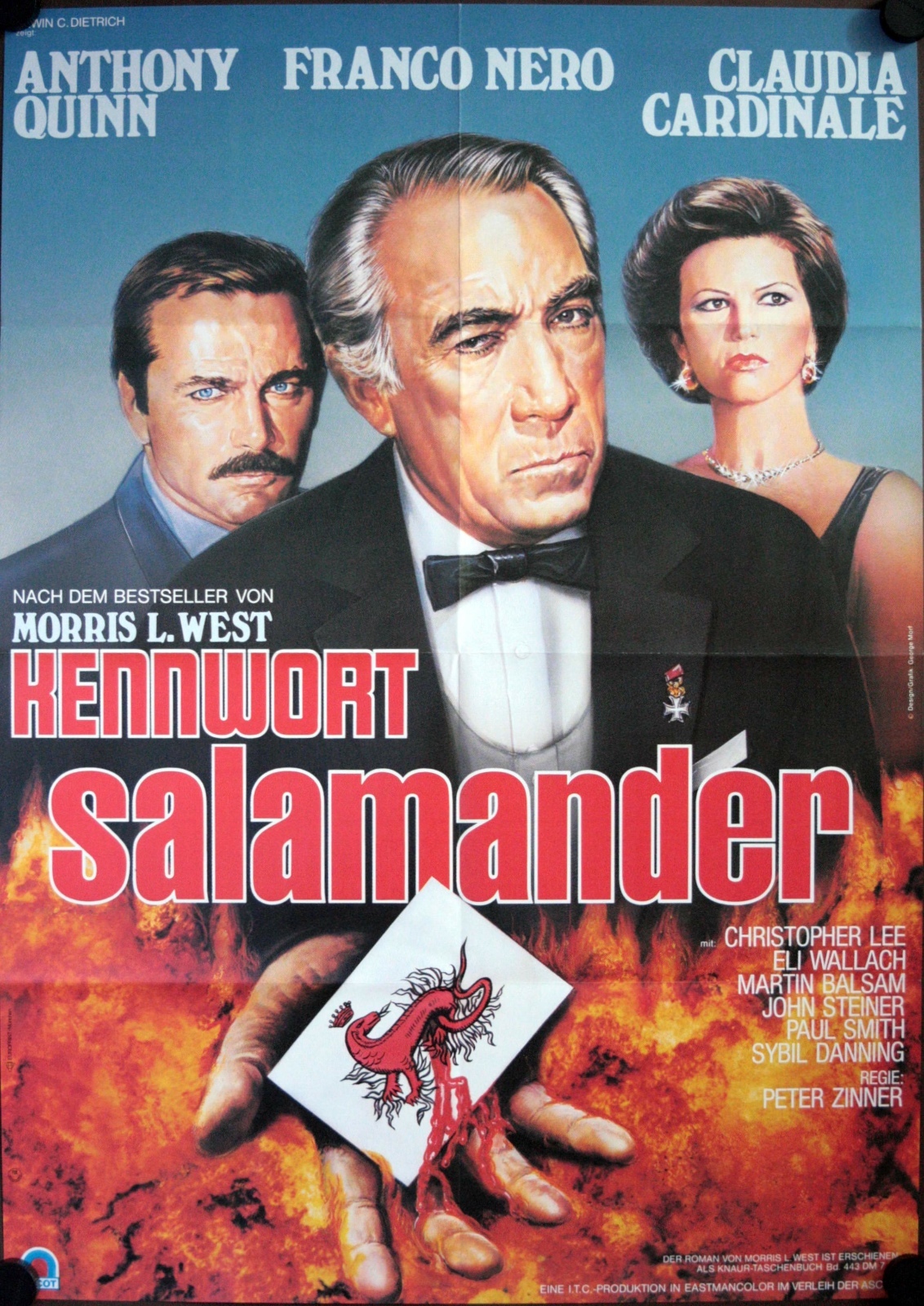 The Salamander German movie poster Franco Nero, Anthony Quinn, Claudia ...
