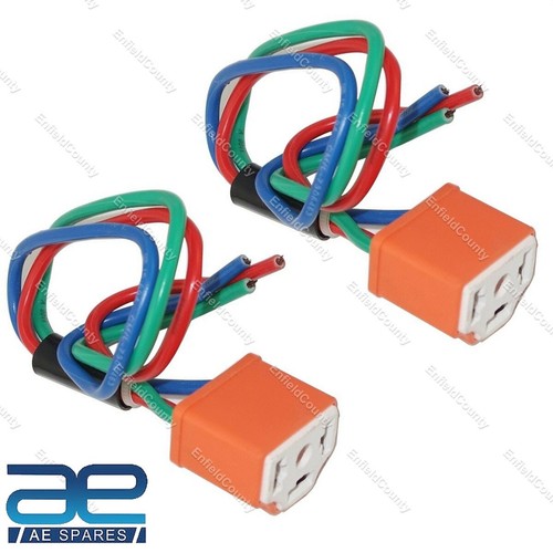 2 x H4 3 Pin Headlight Replacement Connector Plug Bulb Wire Socket | eBay