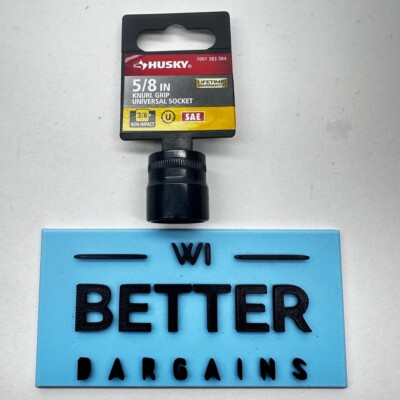 Husky Knurl Grip Universal Socket Black 5/8 Inch, 3/8 Inch Drive-Free ...