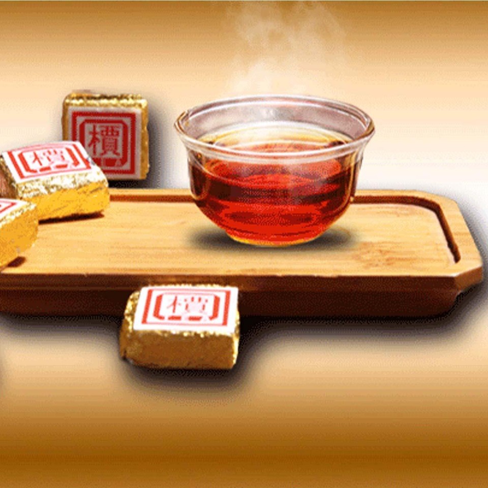 1Pc/Cup Mini Brick Tea Ripe Puerh Tea Yunnan Bulk Bohai Square Puer Tea ...