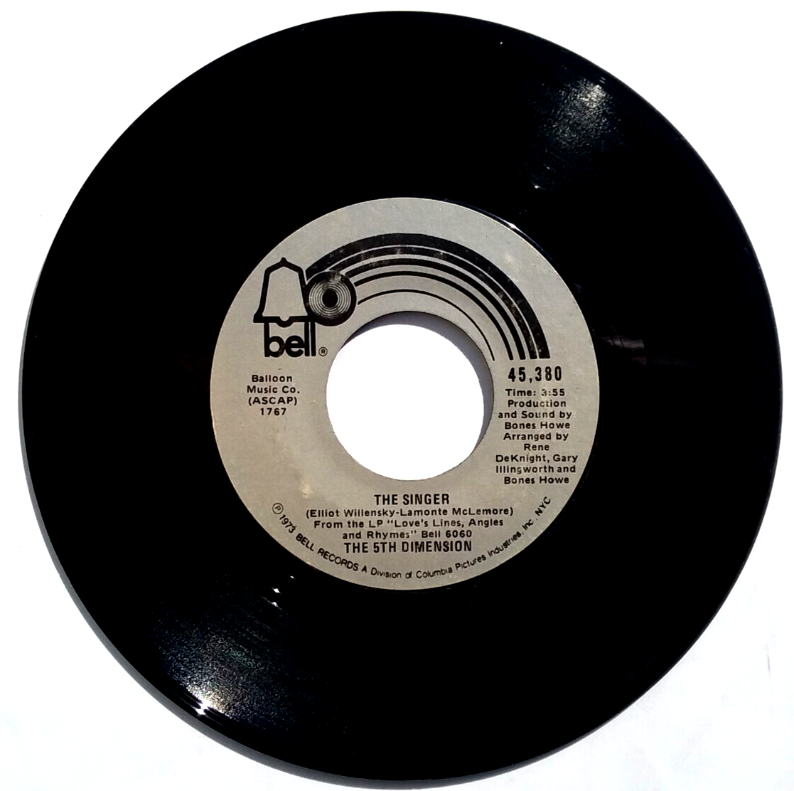THE 5TH DIMENSION - Ashes To Ashes / The Singer - Vinyl 45rpm 1973 Bell ...