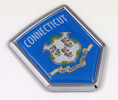 2.5" connecticut flag crest chrome car emblem auto | eBay