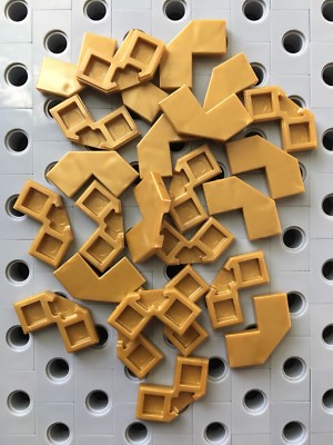 Lego Gold 2x2 Flat Tile 90 Deg With 45 Deg Cut Buildings Roof Floor ...