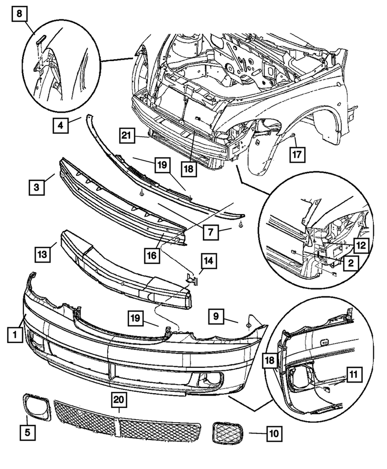 Genuine Mopar Fascia Retainer 5288791AA | eBay