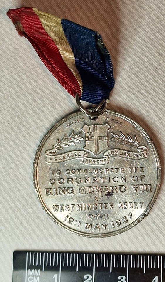 Rare 1937 Edward VIII Coronation Medallion - With Original Ribbon ...