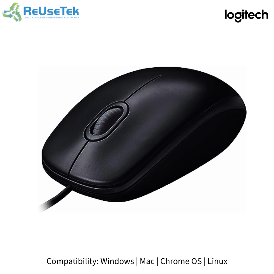 Logitech Mouse Wired M90 Black USB Windows Mac Chrome OS Cursor Optical ...