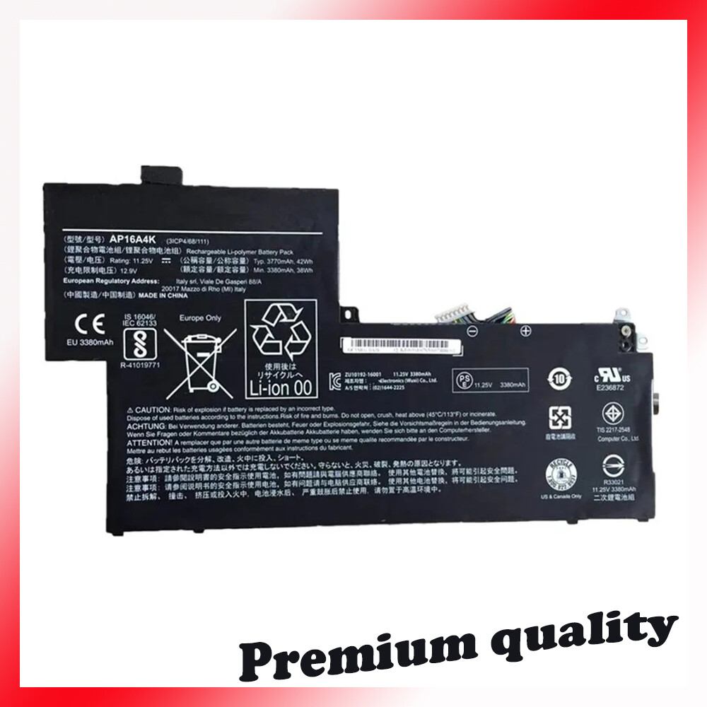 AP16A4K Laptop Battery 11.25V 3770mAh 42Wh For Swift 1 SF113-31 N17P2 ...