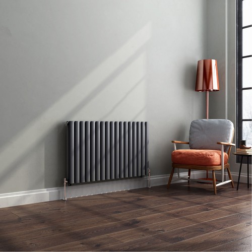 Horizontal Oval Column Designer Radiators Panel Rad White Anthracite ...
