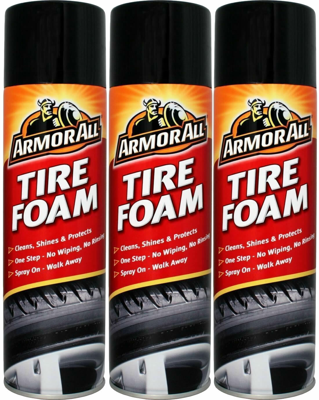 3 X Armorall Tire Foam Car Tyre Dressing Shine Spray Back To Black ...