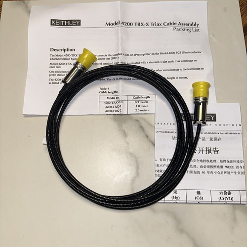 Keithley 4200-TRX-3 Low Noise Triax Cable, 3-Slot Connectors, 3 Meters ...