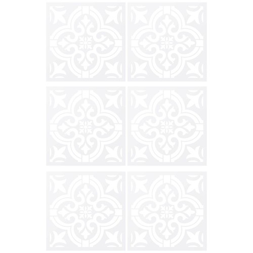 6 Pcs DIY Painting 30X30cm Vintage Flower Pattern Stencils Template for ...