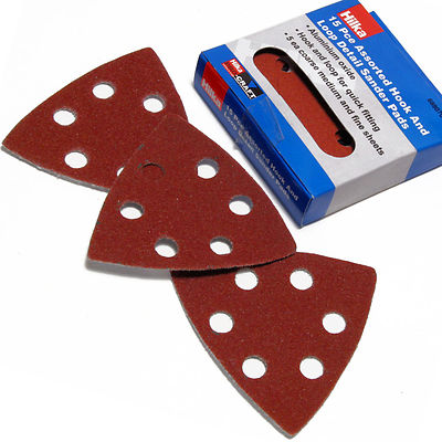 Hilka Detail Sanding Pads. 90mm assorted Triangular hook & loop Sanding ...