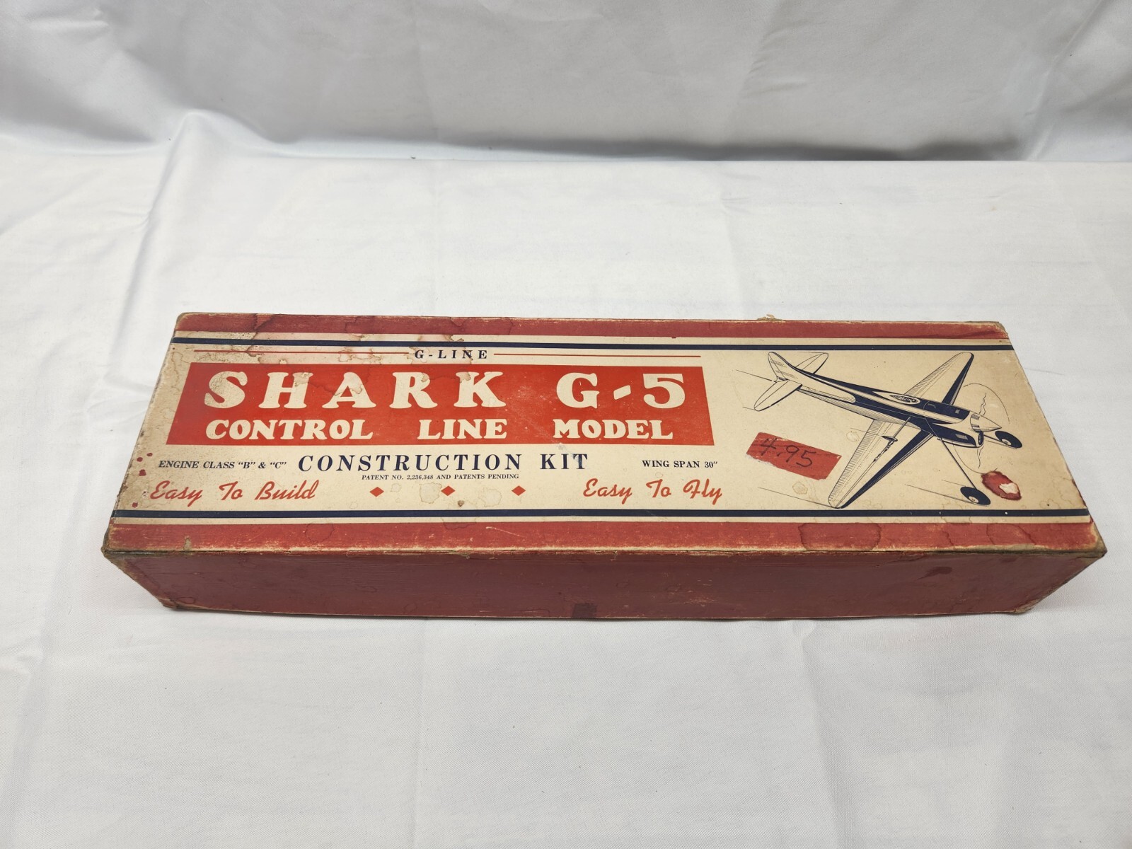 Vintage Victor Stanzel Shark balsa model airplane kit control line G ...