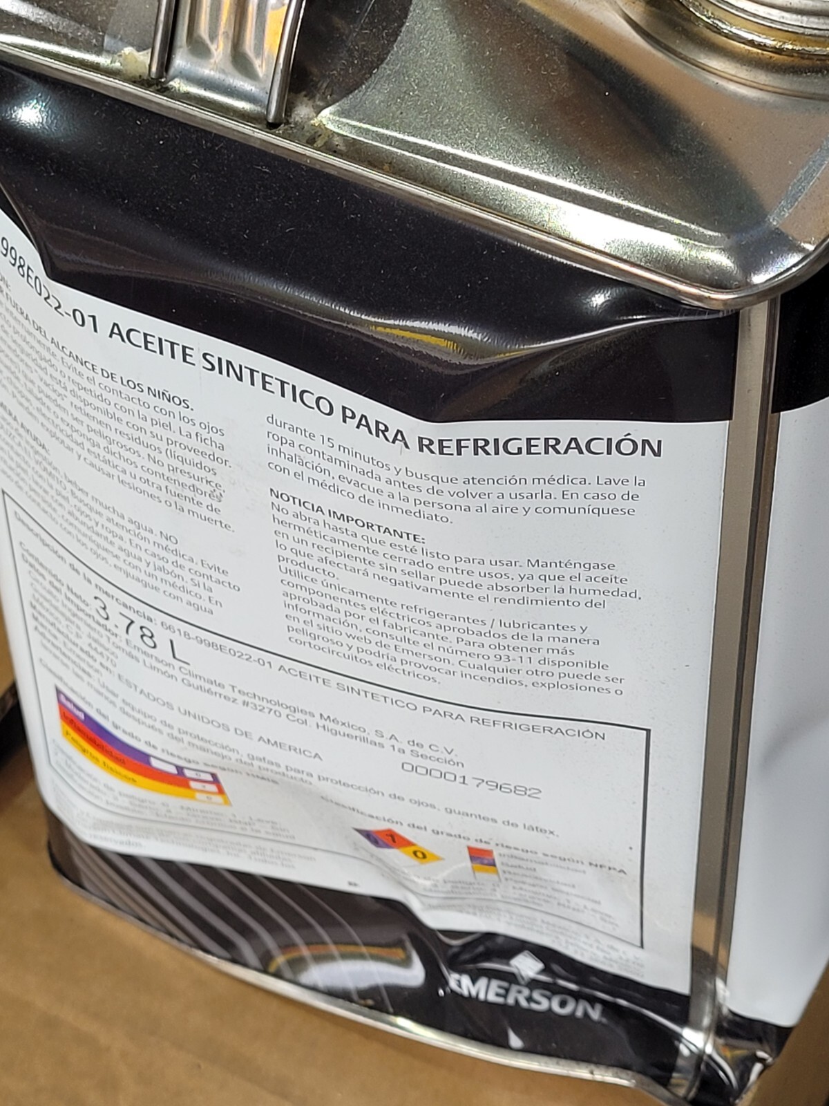 Copeland Ultra 32-3MAF Polyol Ester Compressor Oil 998E02201 - 1 Gallon ...