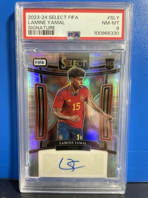 PSA "8" 2023 Select FIFA Lamine Yamal AUTO Signatures RC Autograph ...