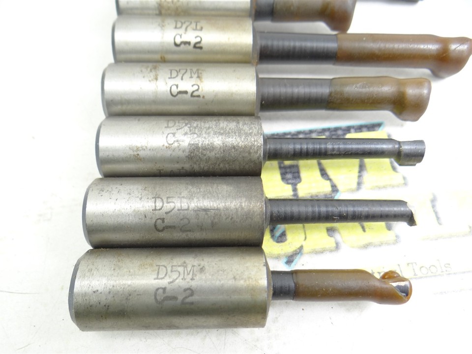 10 ASSORTED CARBIDE TIPPED BORING BARS 5/8" SHANKS 3/8" TO 3/4" MIN ...