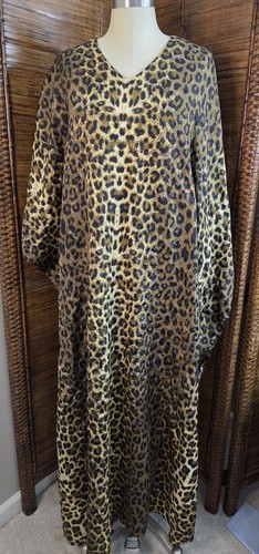 Vintage Sante Satin Kaftan Leopard Cheetah Animal Print Mrs Roper ...