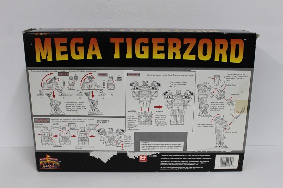 Bandai Mighty Morphin Power Rangers MMPR Mega Tigerzord Megazord Toys R ...
