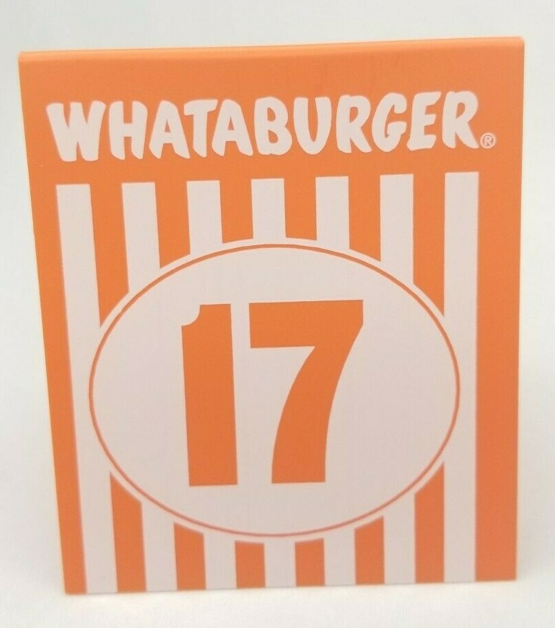 Individual WHATABURGER Restaurant Table Tent Numbers - Discontinued ...