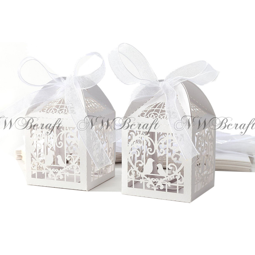 20-100 Luxury Boxes Wedding Party Favour Laser Cut Sweets Cake Candy ...
