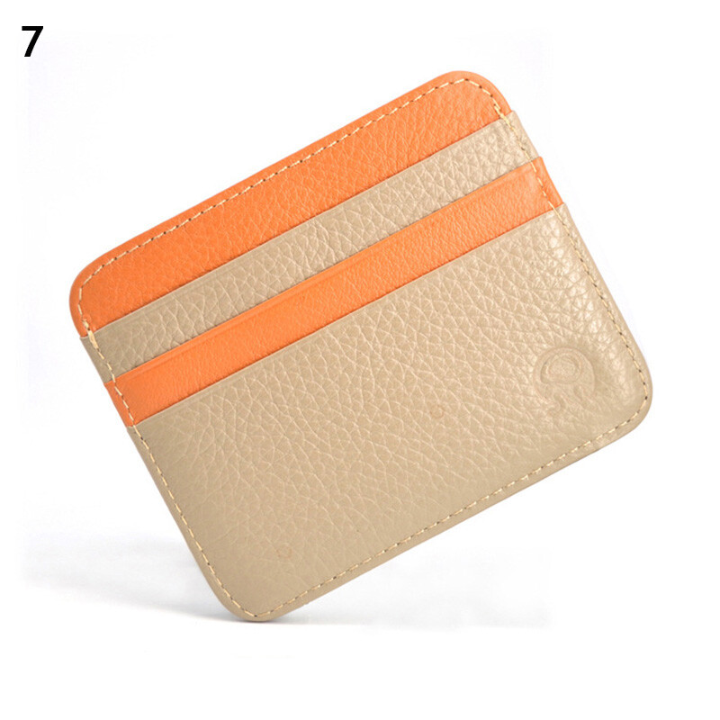 PU Leather Slim Thin Credit Card Holder Mini Wallet Case Card Holder ...