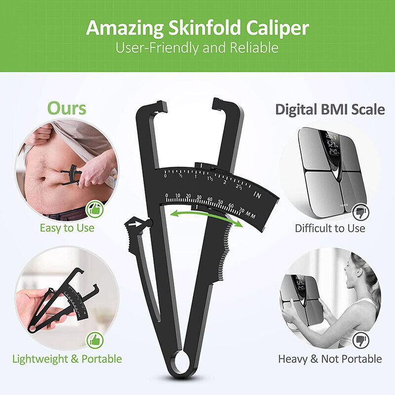 Body Fat Measurement Testing Caliper Skinfold Skin Fold Gym Weight Loss ...
