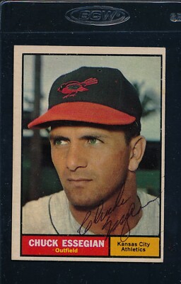 1961 Topps #384 Chuck Essegian A's Signed Auto *43736 | eBay