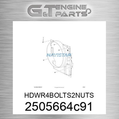 2505664C91 HDWR4BOLTS2NUTS fits INTERNATIONAL TRUCK (Surplus Open Box ...