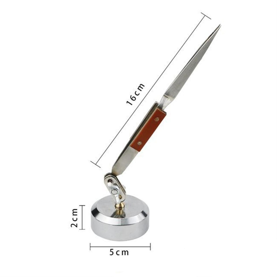 360° Rotation Soldering Clamp Cross Locking Jewelry Welding Tweezer ...
