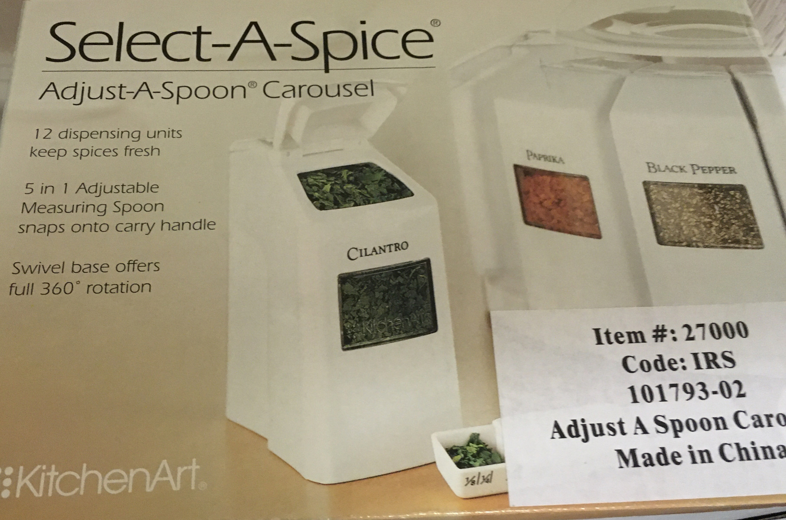 Kitchen Art SELECT-A-SPICE Adjust-A-Spoon Carousel White 27000 | eBay