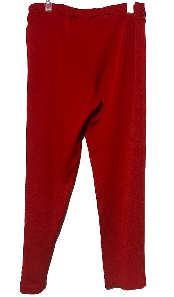 Exclusively MISOOK Pants Women 33x28 Red Pull on Stretch Knit Mid Rise ...