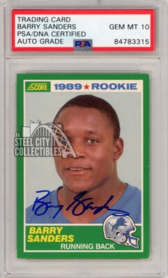 Barry Sanders 1989 Score Autograph Rookie Card #257 PSA/DNA 10 | eBay