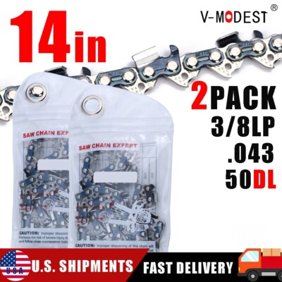 2PACK 14" Chainsaw Chain For STIHL 017 018 019 MS170/171/180 3/8''LP ...